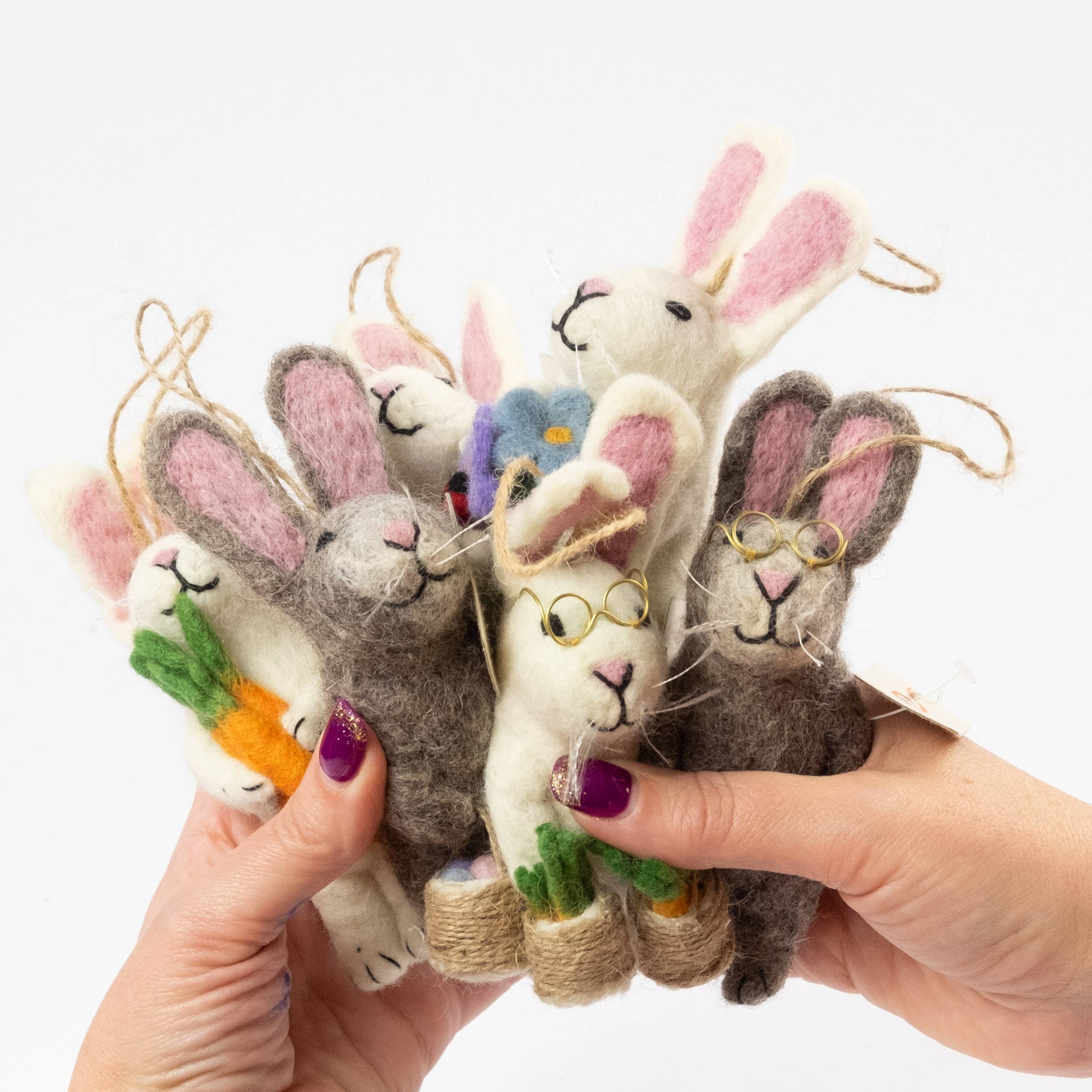 Ornament - Bunny with glasses and baskets – Mandy Spring Farm Nursery, Inc.